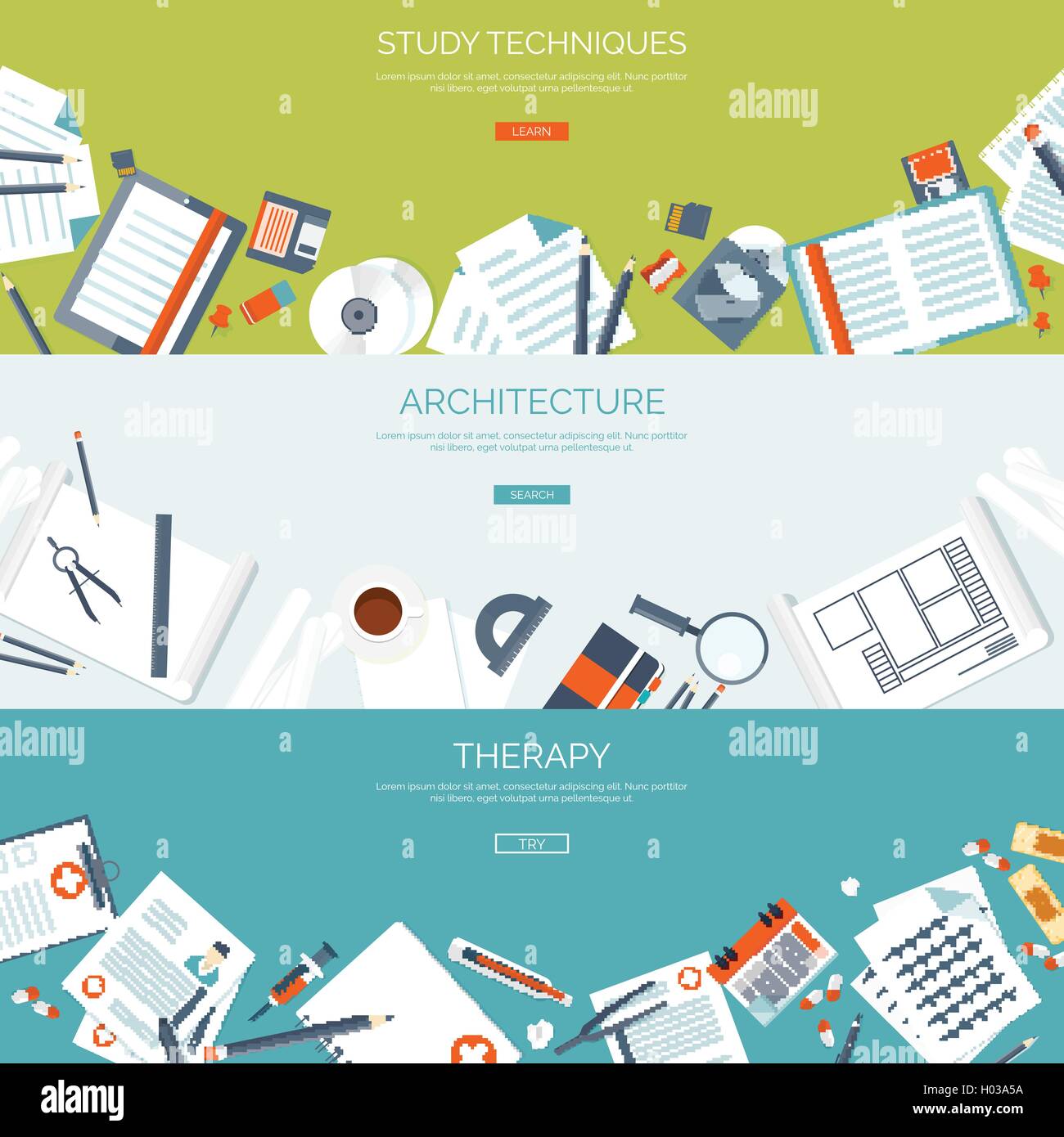 Vector illustration. Flat backgrounds set. Distance education,learning ...