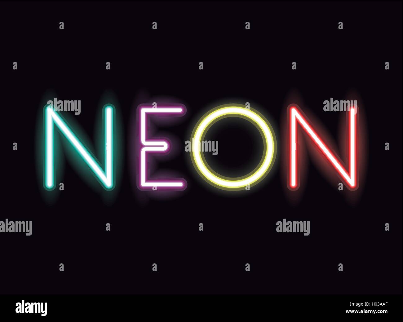 Neon font text design Stock Vector Image & Art - Alamy