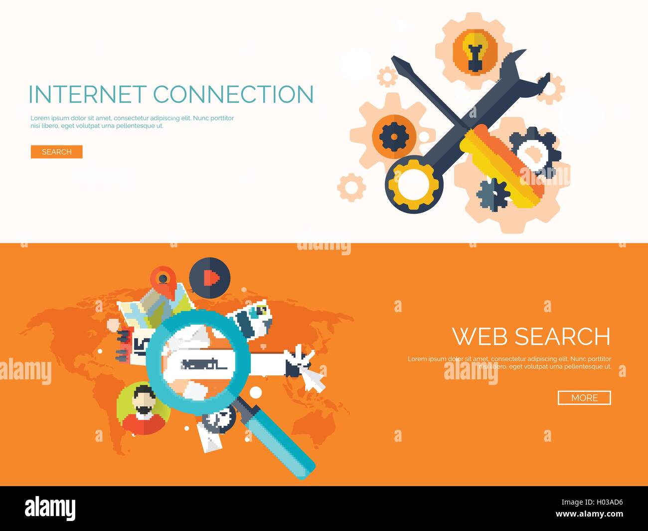 Vector illustration. Web search. Flat computing background. Programming, coding. Development ...