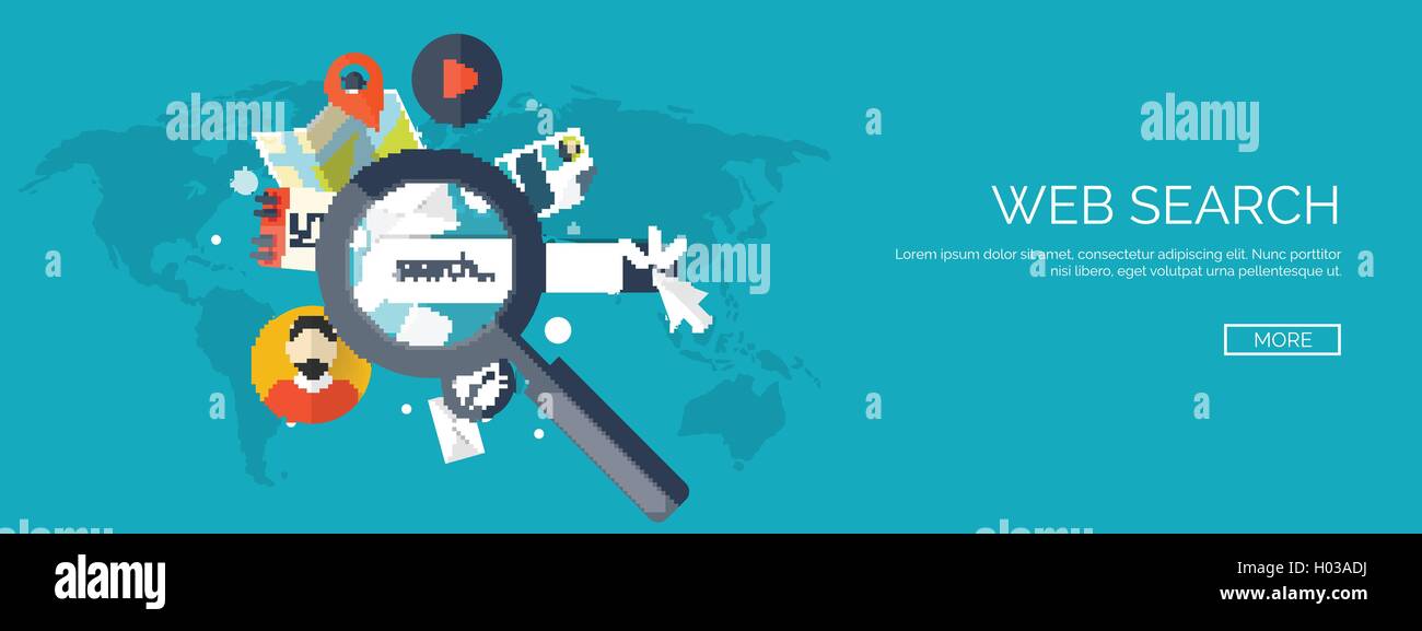 Vector illustration. Web search. Flat computing background. Programming, coding. Development ...