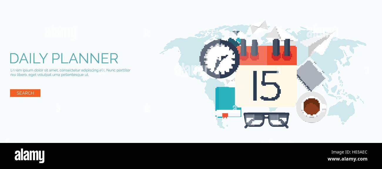 Vector illustration. Flat background with, calendar. Time, date. 31 ...