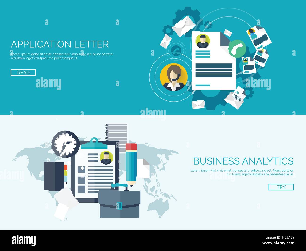 Vector illustration. Flat business background. Management ...