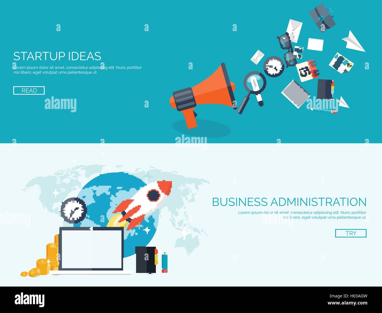 Vector illustration. Flat business background. Management ...