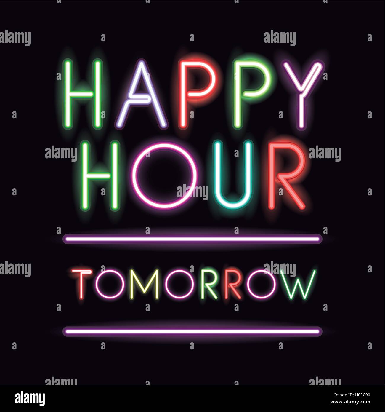 Neon font text design Stock Vector Image & Art - Alamy