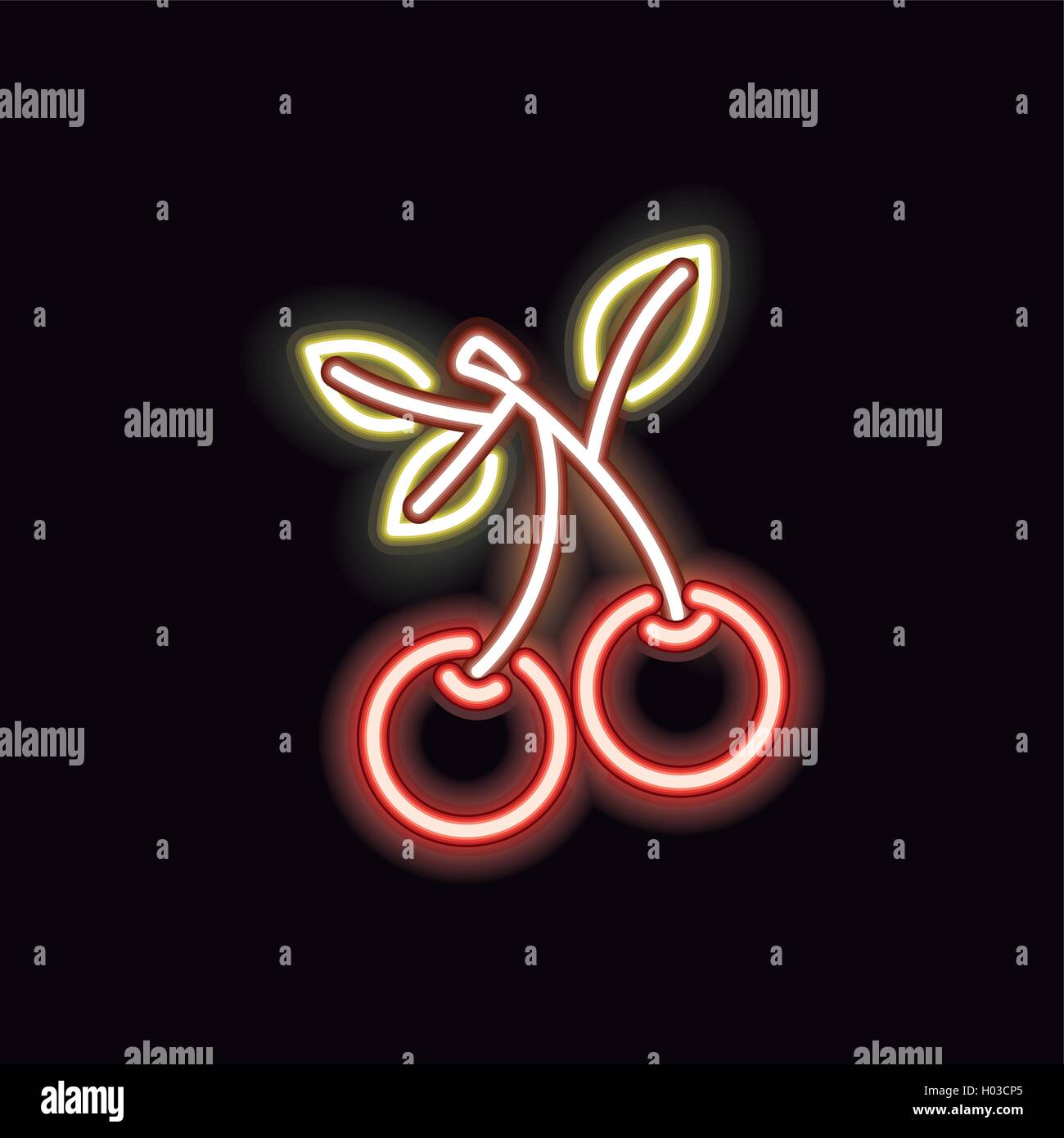 Neon cherry silhouette icon Stock Vector Image & Art - Alamy
