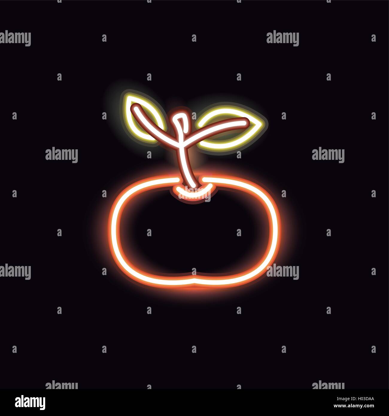 Neon tangerine silhouette icon Stock Vector Image & Art - Alamy