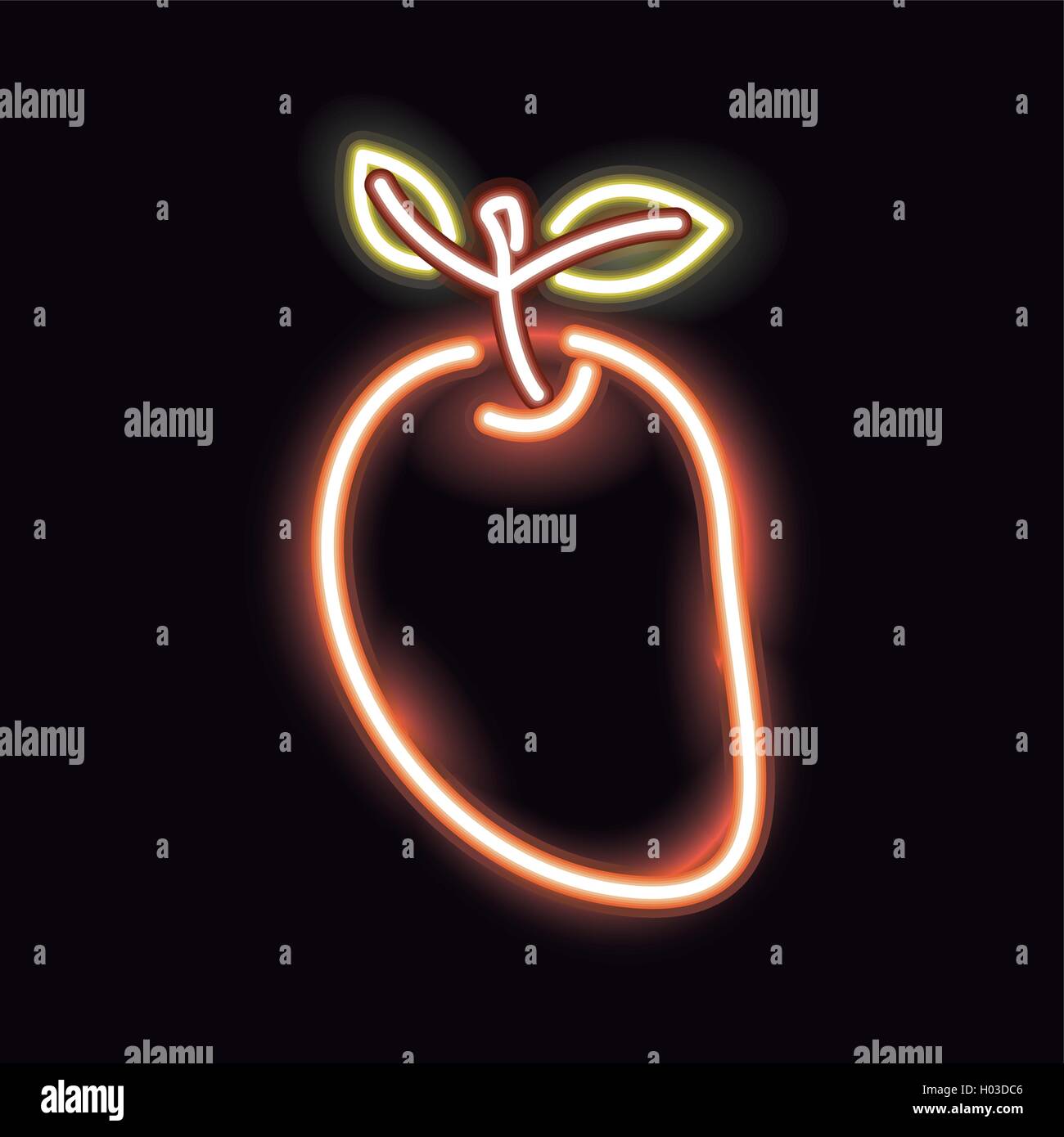 Neon mango silhouette icon Stock Vector Image & Art - Alamy