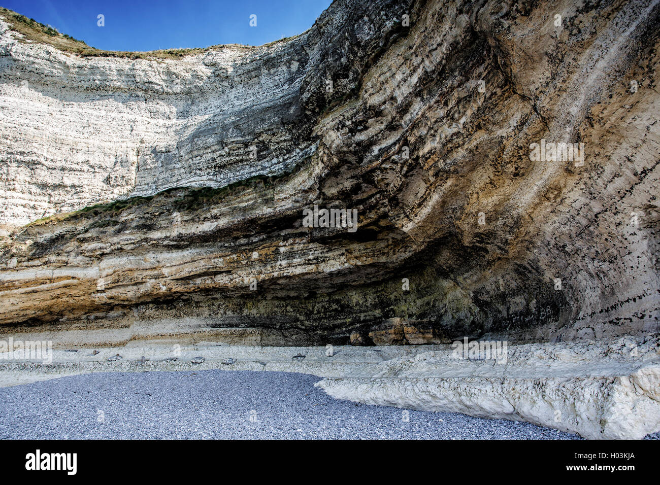 French coast with Steep Cliffs in Normandy France near Etretat Stock ...