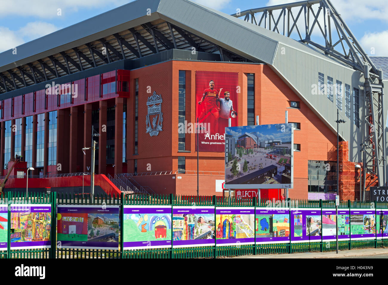 Liverpool Football Clubs new main stand nearing completion Stock Photo ...