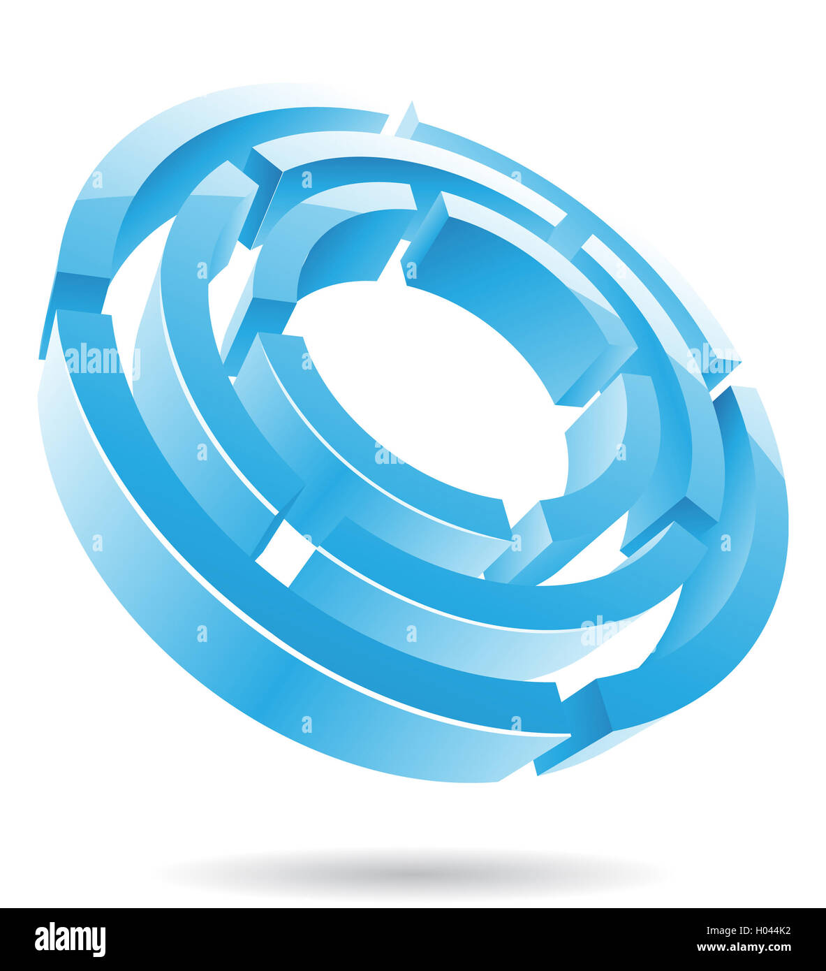 Ice blue abstract 3d icon in perspective template Stock Photo - Alamy