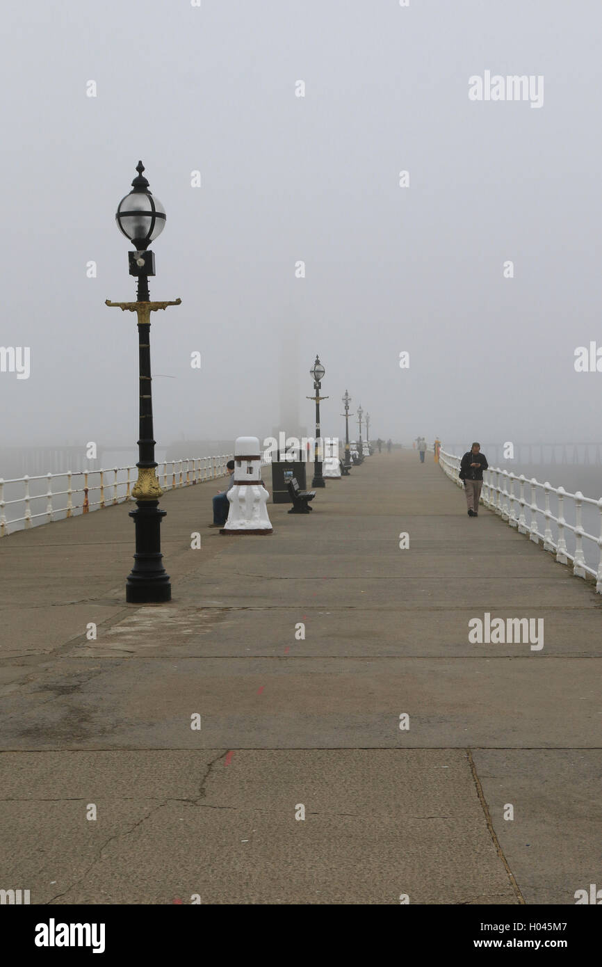 Whitby on a foggy day Stock Photo - Alamy