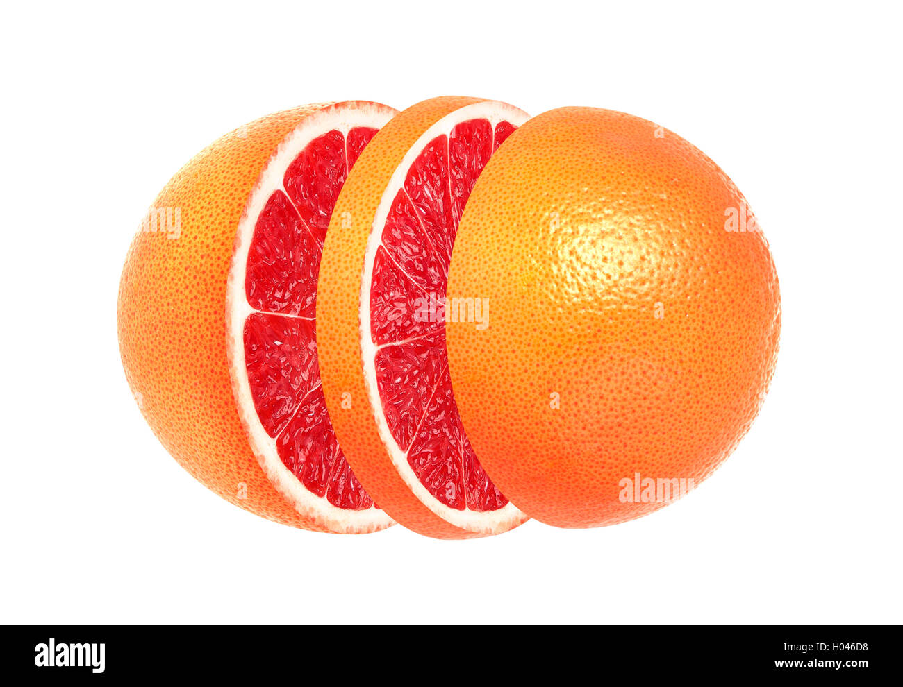 Sliced grapefruit isolated on white background Stock Photo - Alamy