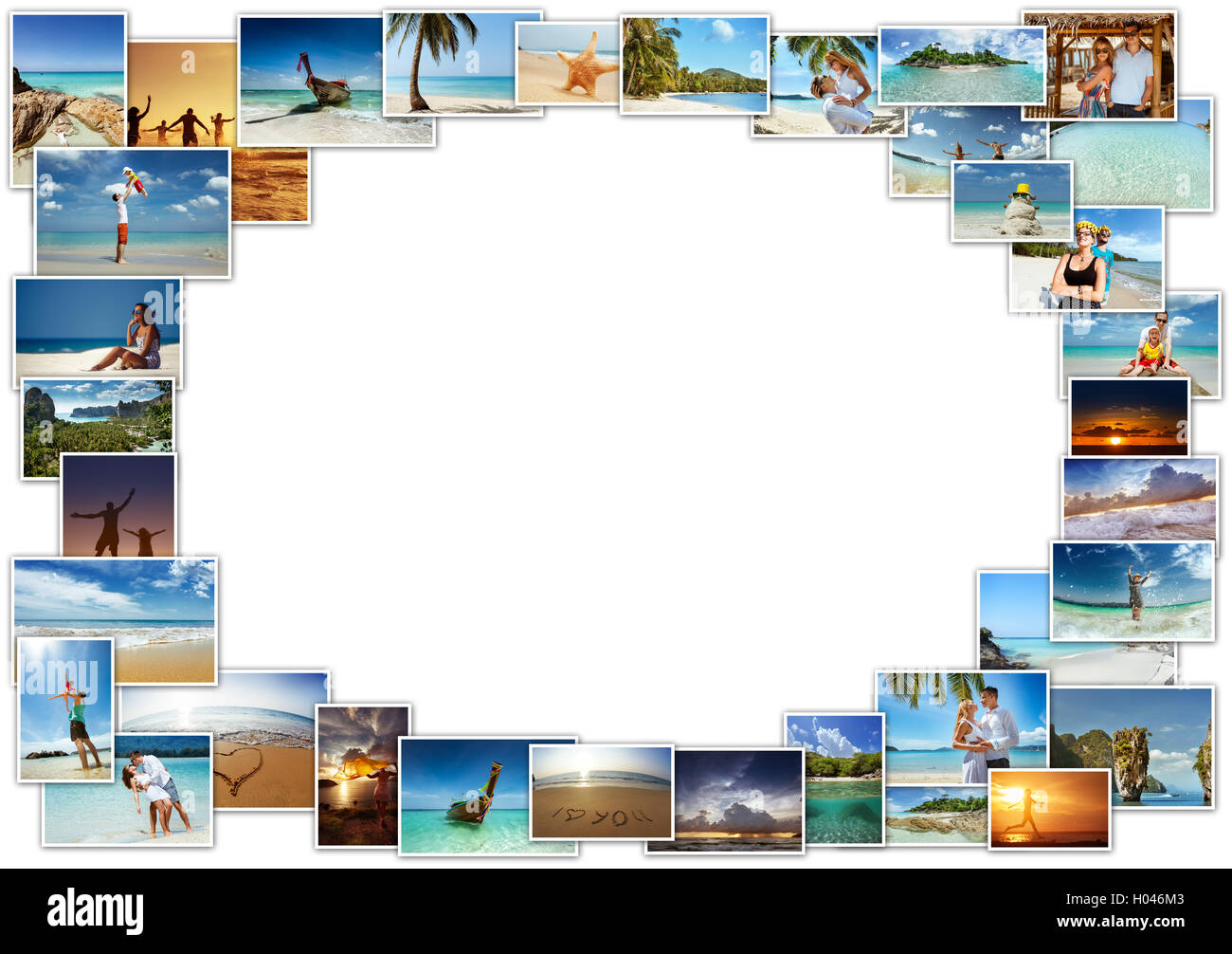 Photo collage tropical beach palm hi-res stock photography and images ...