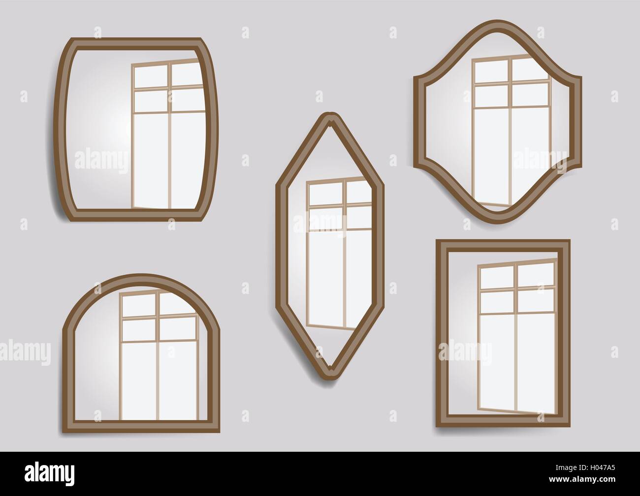 mirrors. set of mirrors with window reflection Stock Vector Image & Art ...