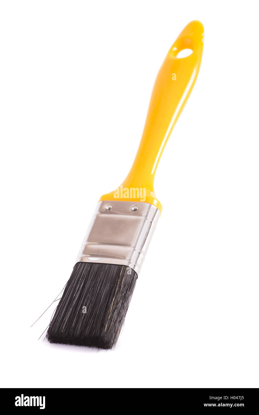 Yellow brush isolated Stock Photo - Alamy