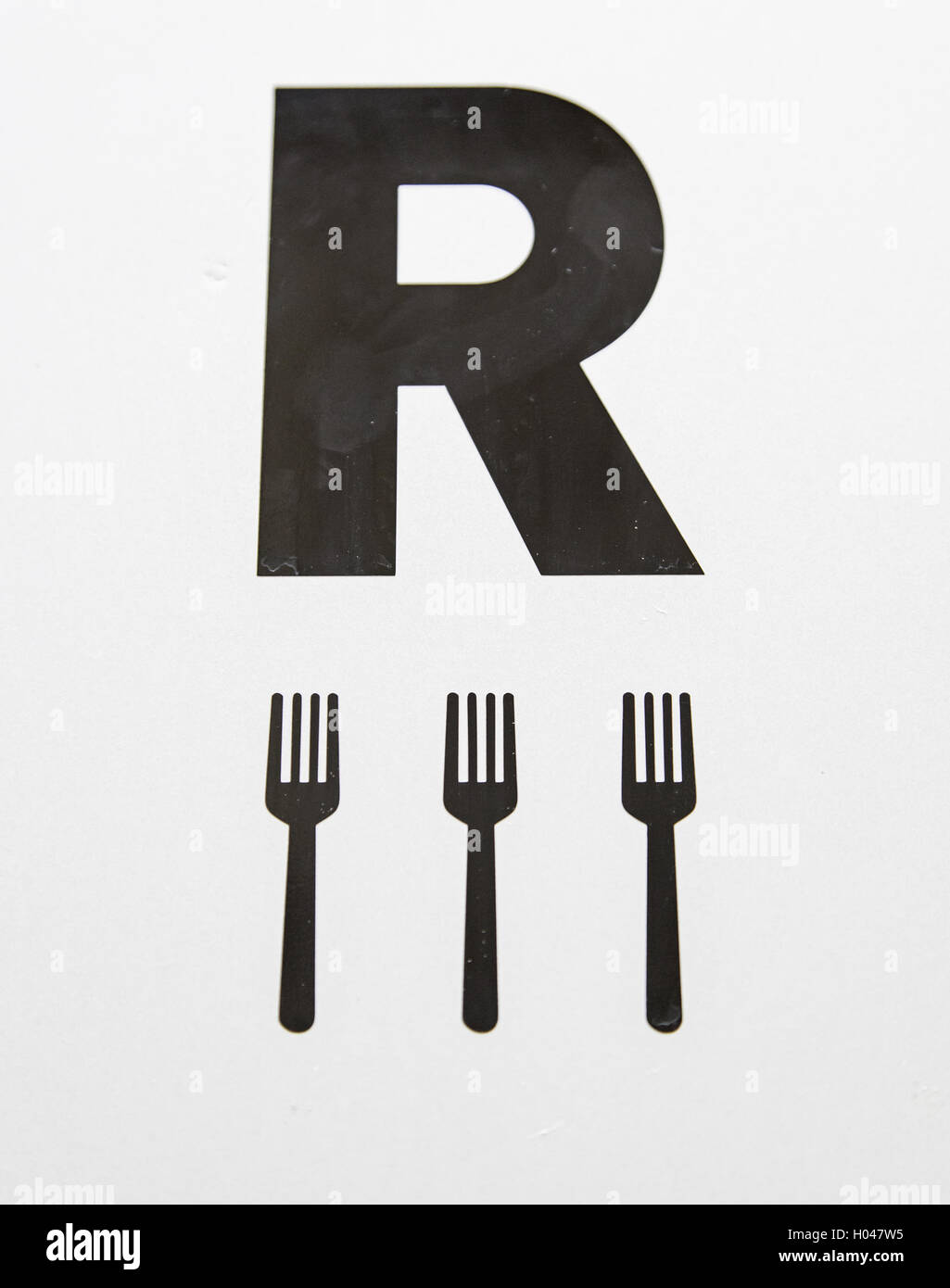 Restaurant sign, detail of a restaurant three forks Stock Photo - Alamy