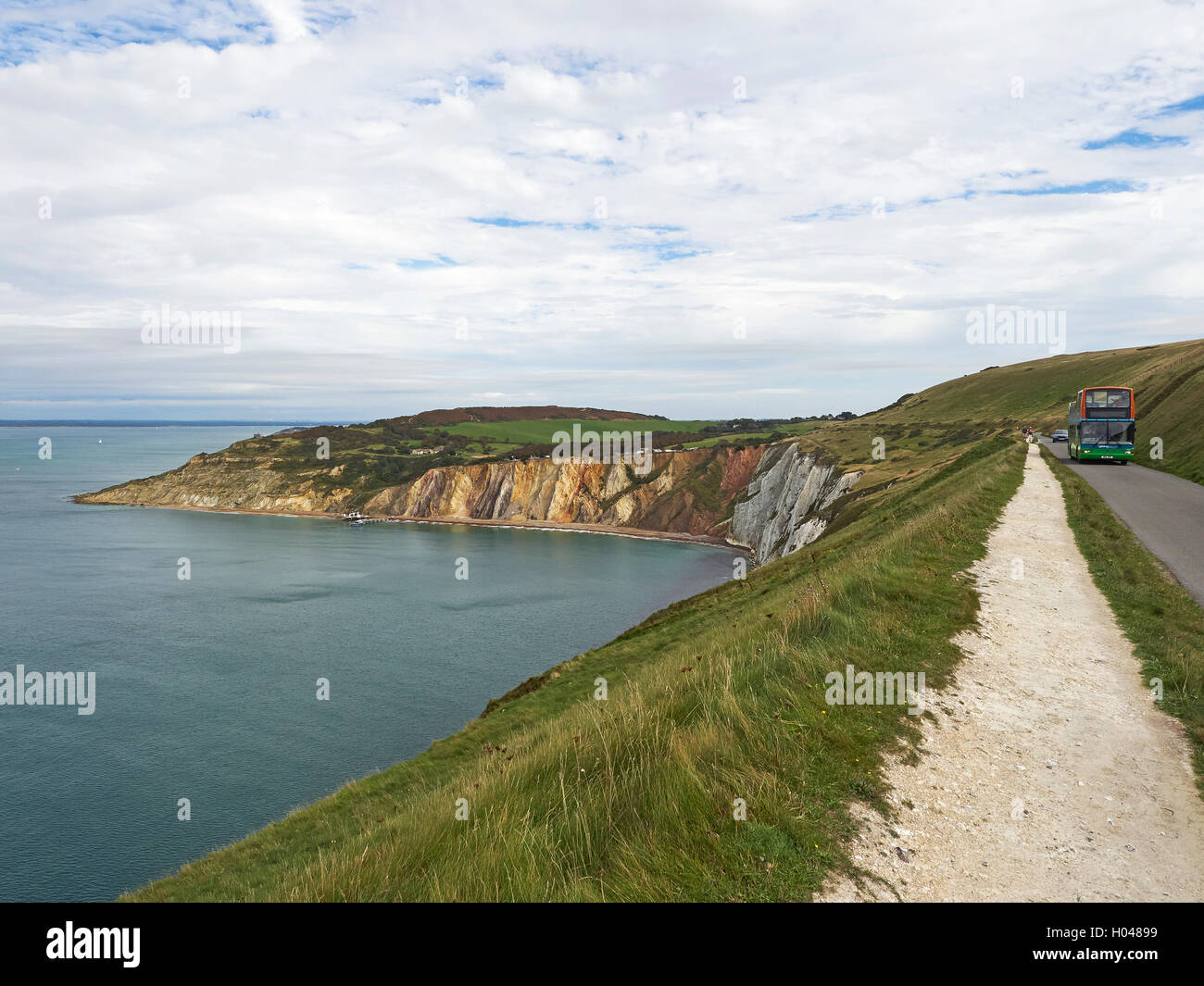 Alum bay breezer southern vectis bus alum bay needles hi-res stock ...