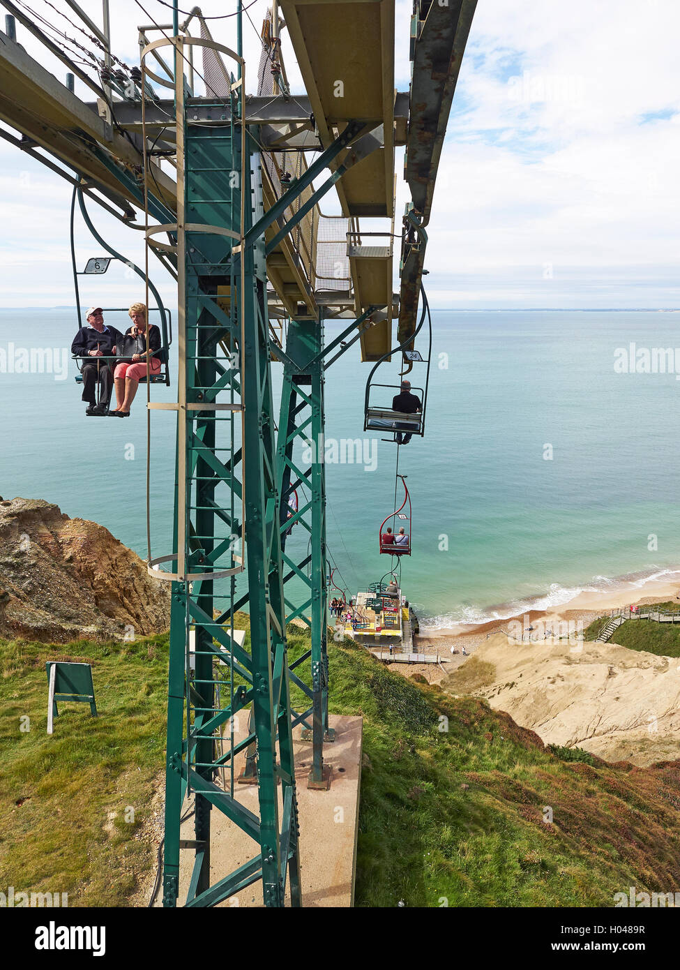Isle of Wight Alum bay the Needles Park and the cliff chairlift to the ...