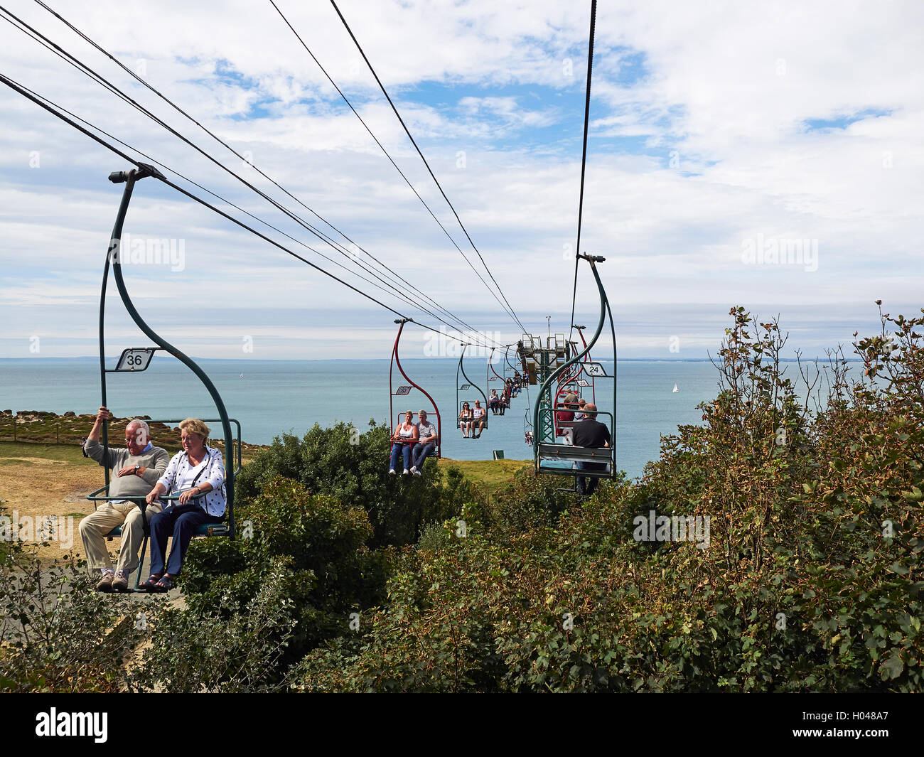 Isle of Wight Alum bay the Needles Park and the cliff chairlift to the ...