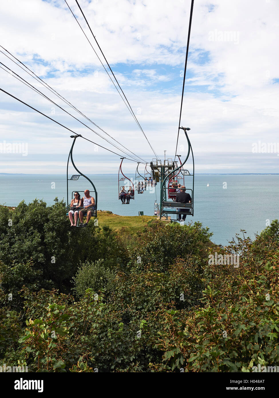 Isle of Wight Alum bay the Needles Park and the cliff chairlift to the ...
