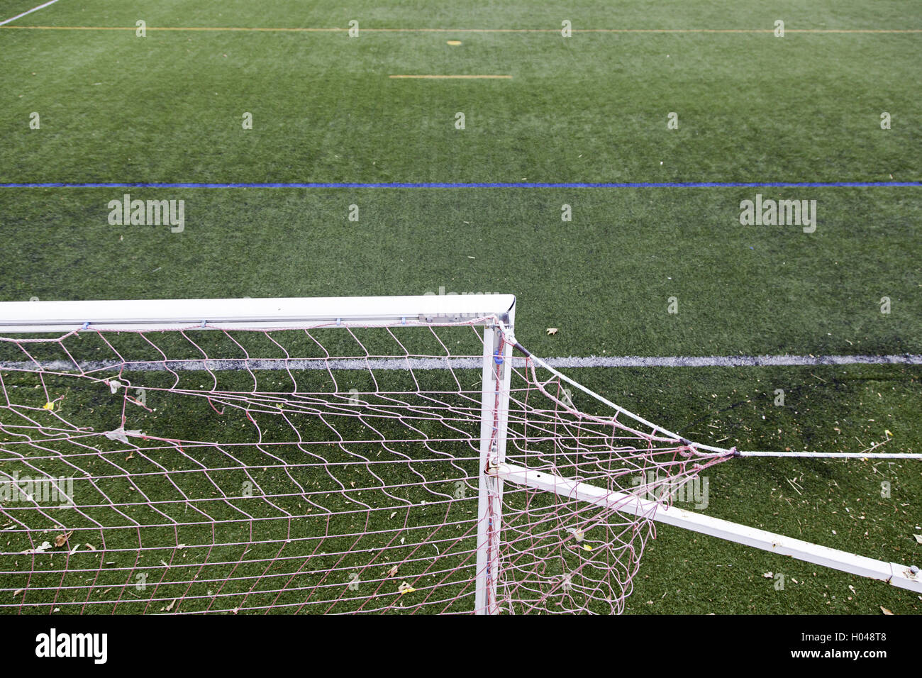 Goal of a football field, detail of a place for sport, show and ...