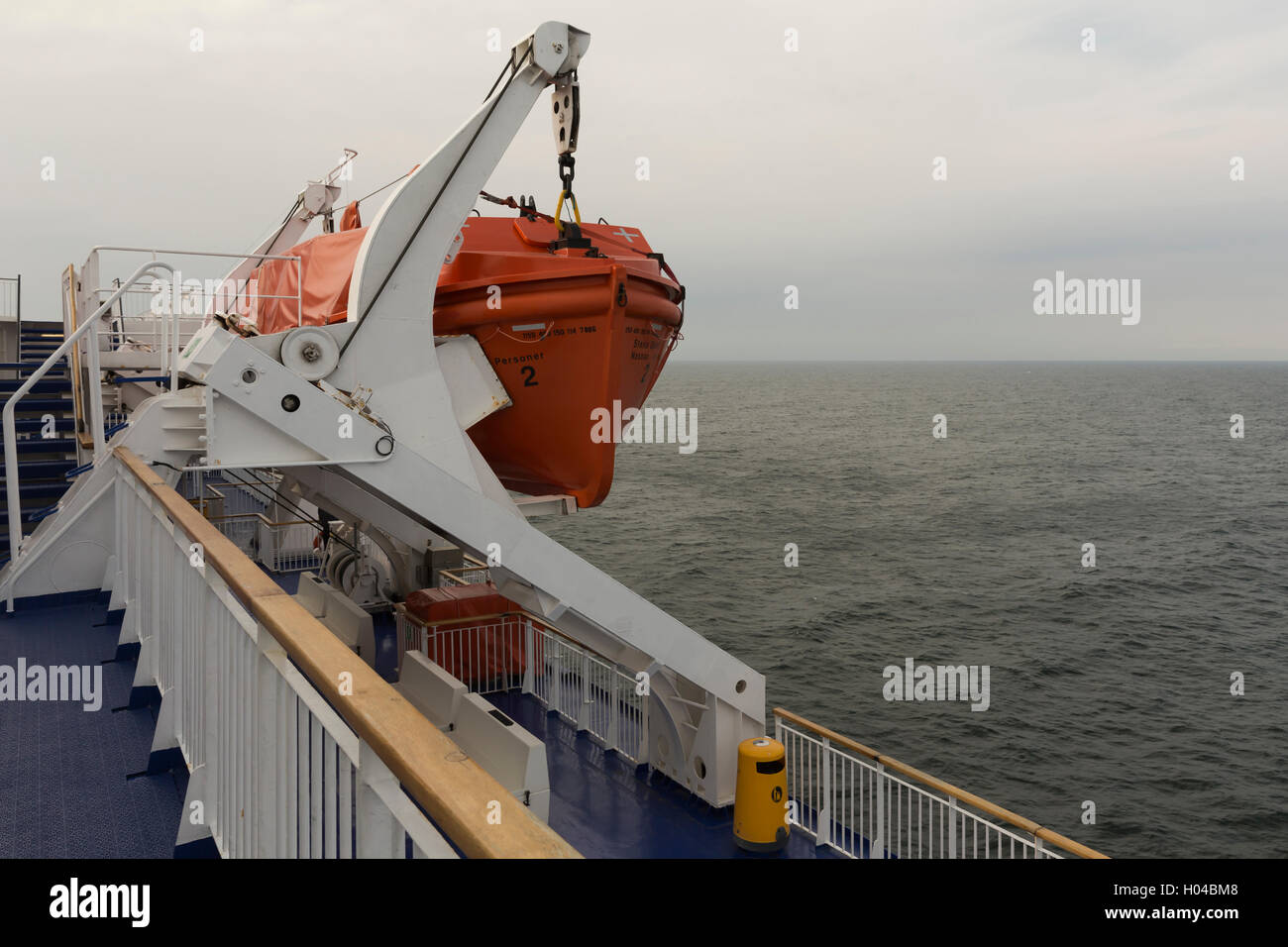 Lifeboat on ferry Stock Photo - Alamy