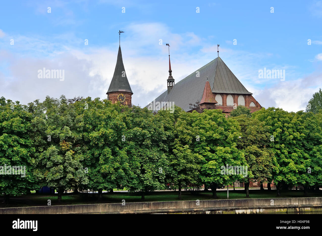 Konigsberg Cathedral on Kneiphof island. Gothic 14th century. Symbol of ...