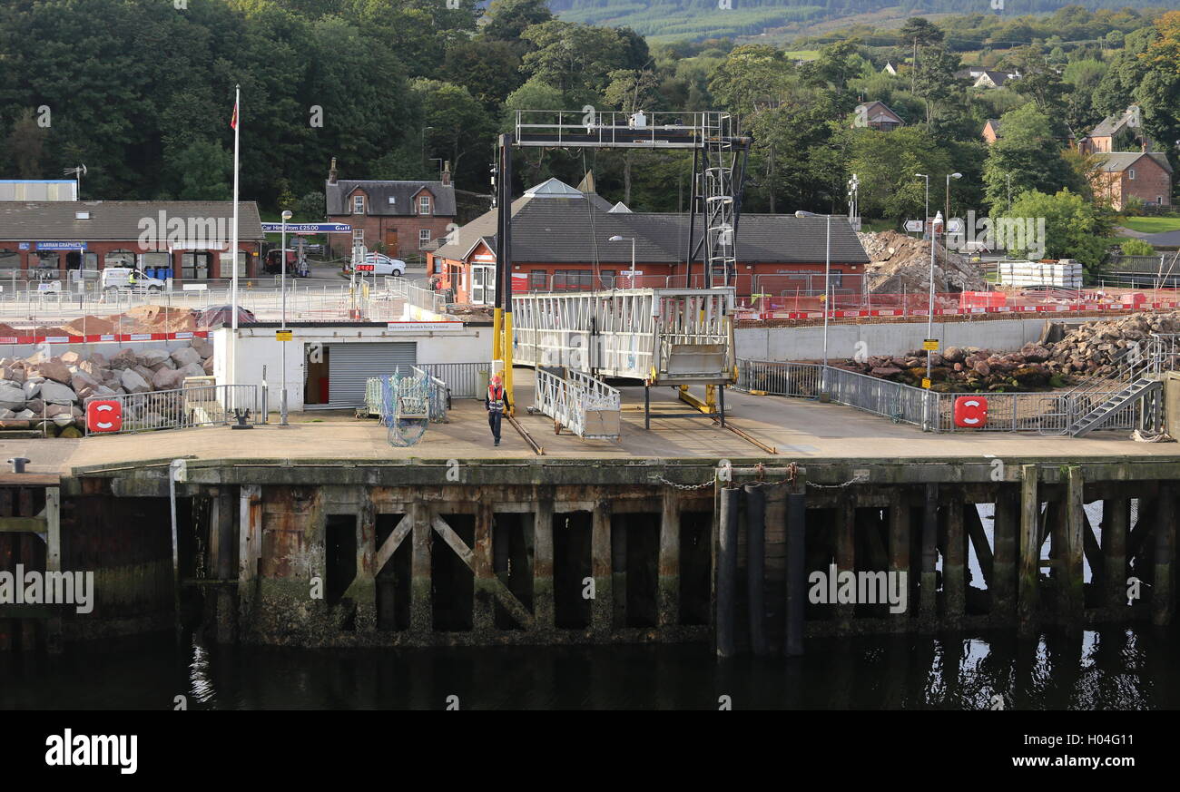 Passenger ramps at Brodick ferry terminal Isle of Arran Scotland ...