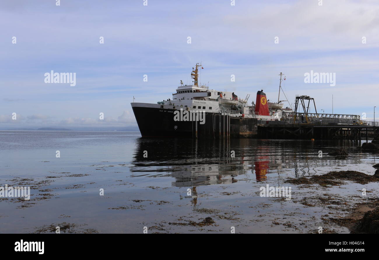 Calmac ferry MV Isle of Arran docked Brodick Arran Scotland September ...