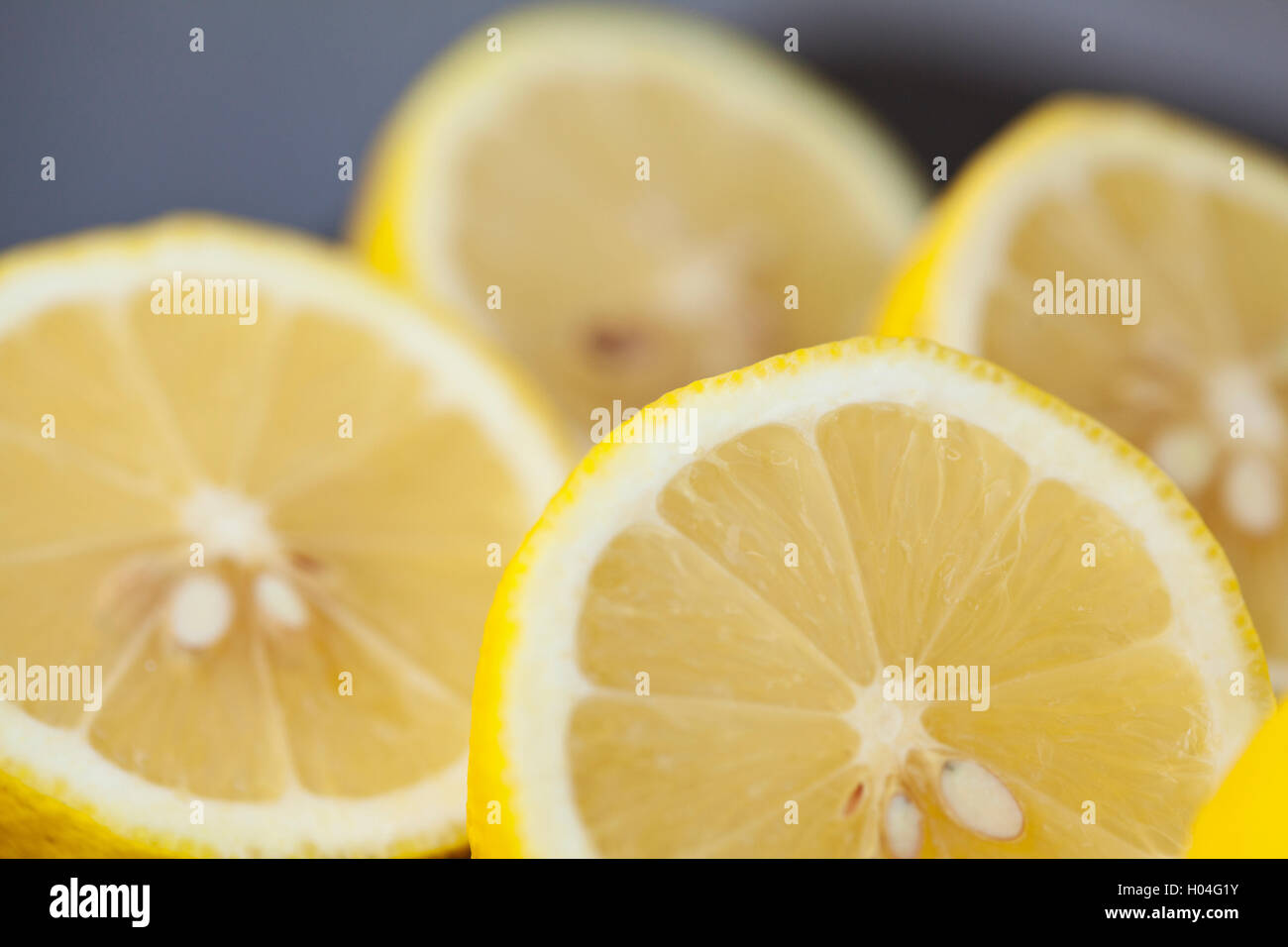Group of fresh citrus fruits, lemons on a table Stock Photo - Alamy