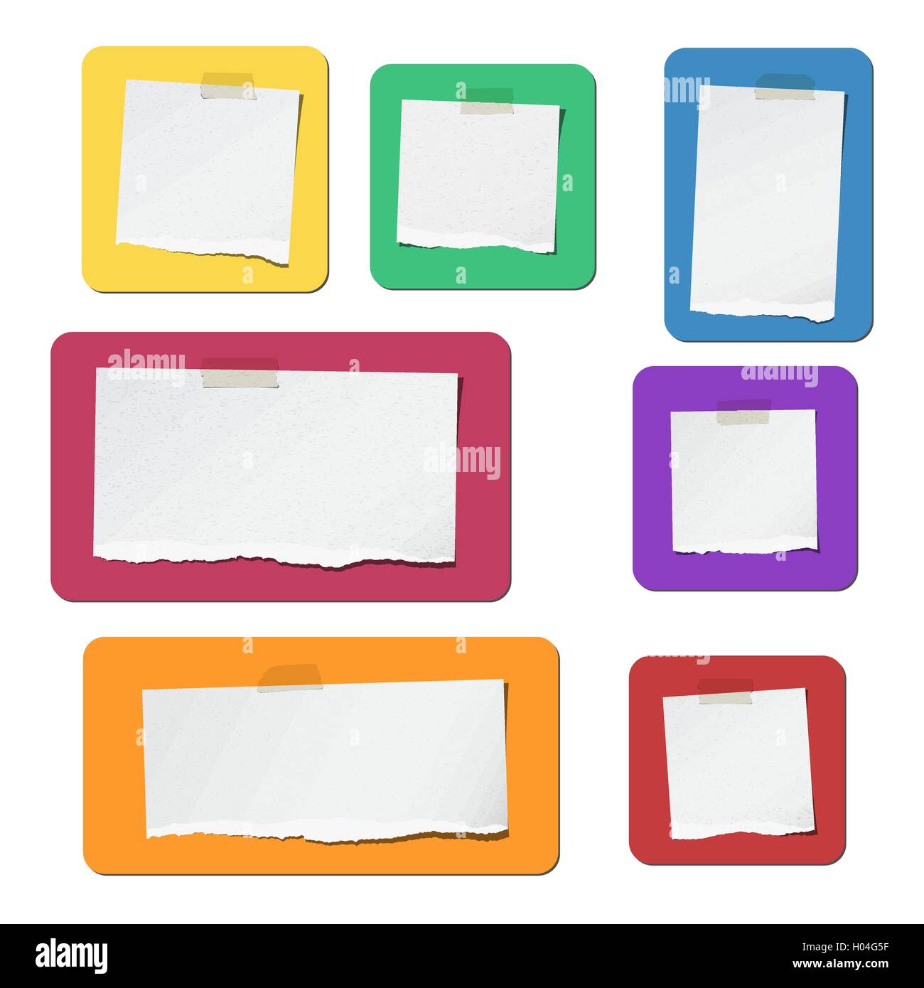 Torn paper stuck with tape Cut Out Stock Images & Pictures - Alamy