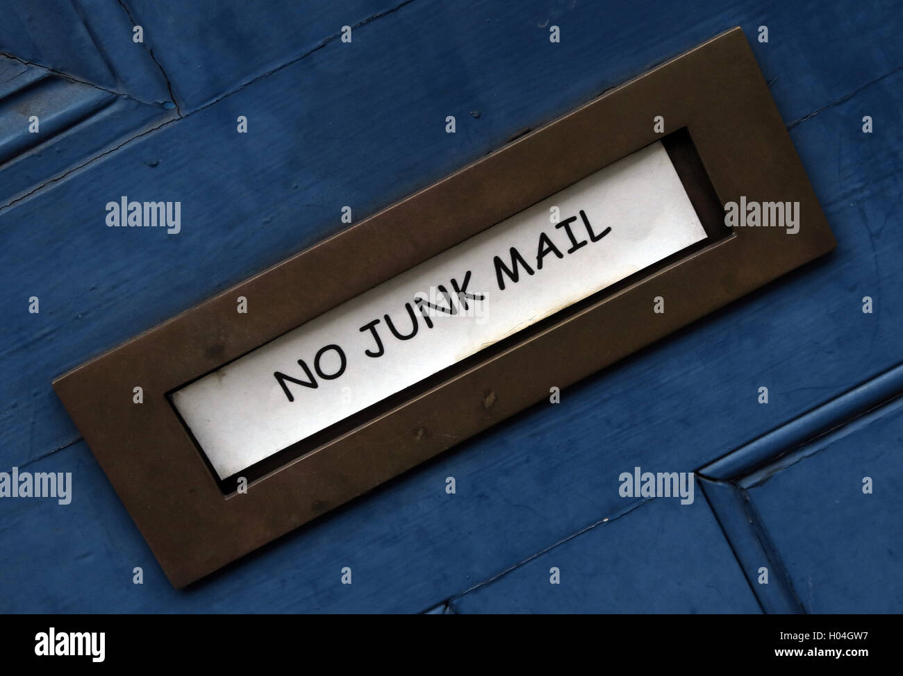 No Direct Junk Mail Please, in my letterbox Stock Photo - Alamy