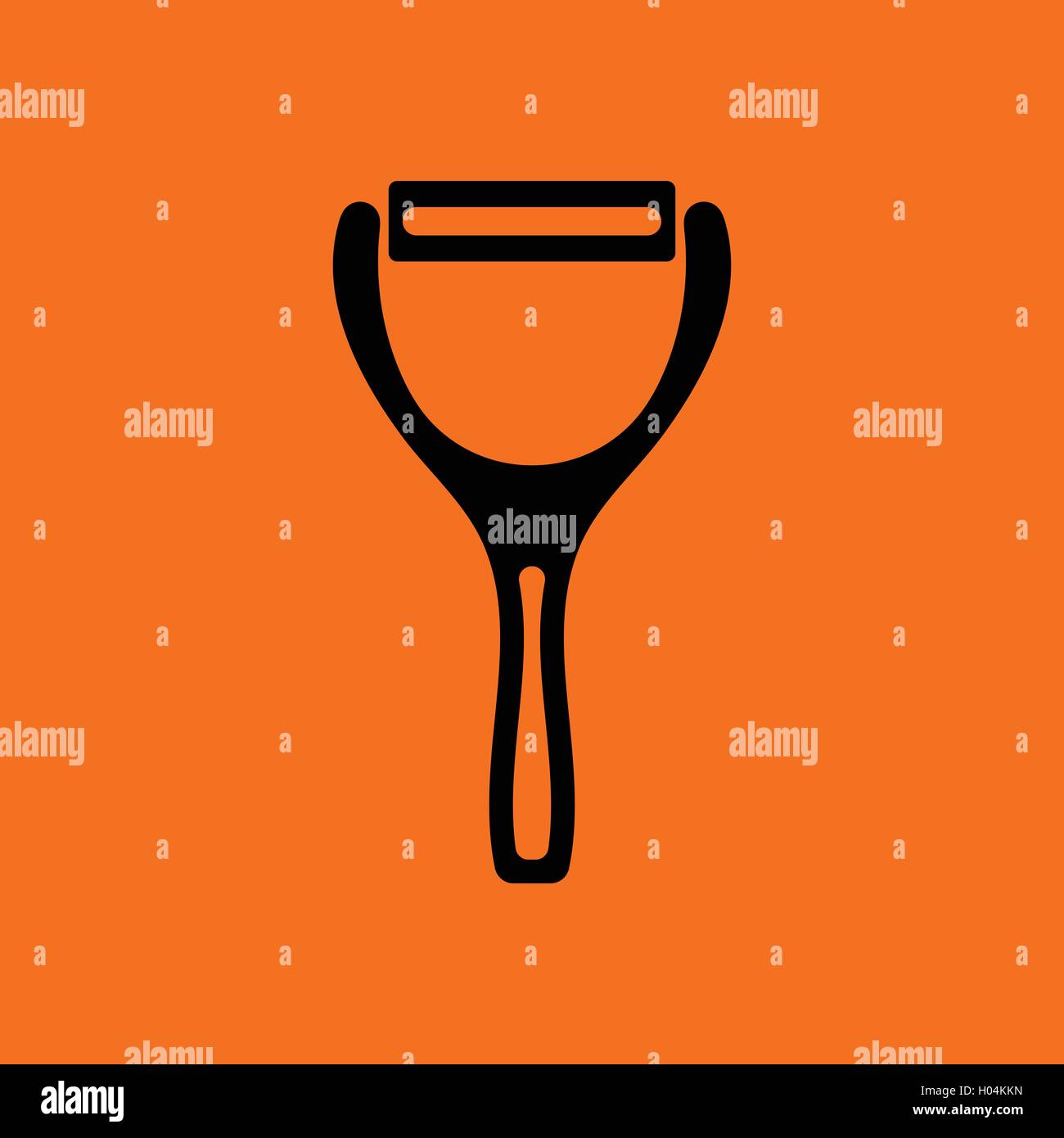 Vegetable peeler icon. Orange background with black. Vector ...