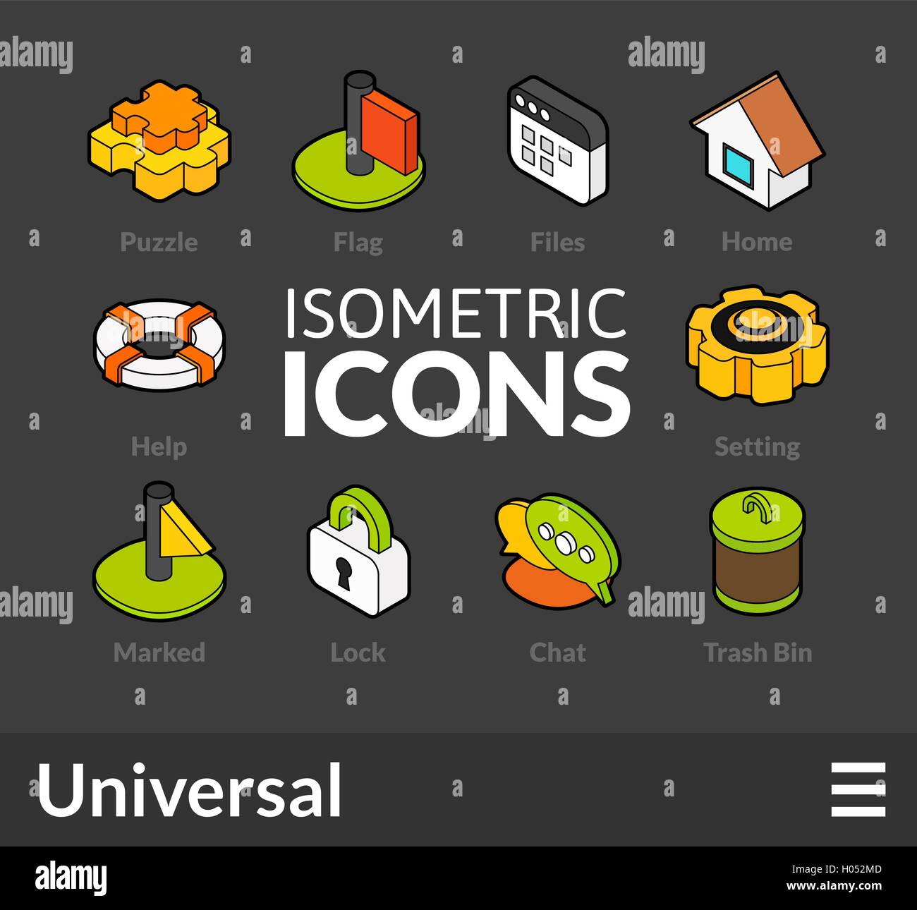 Isometric outline icons set 1 Stock Vector Image & Art - Alamy
