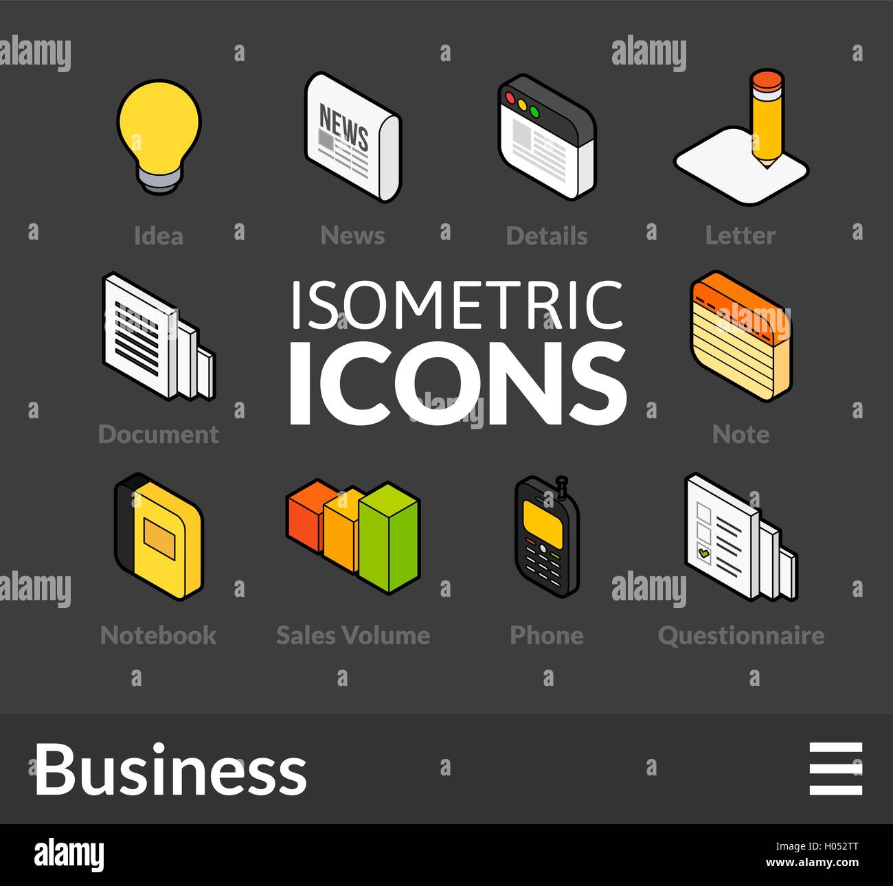 Isometric outline icons set 10 Stock Vector Image & Art - Alamy