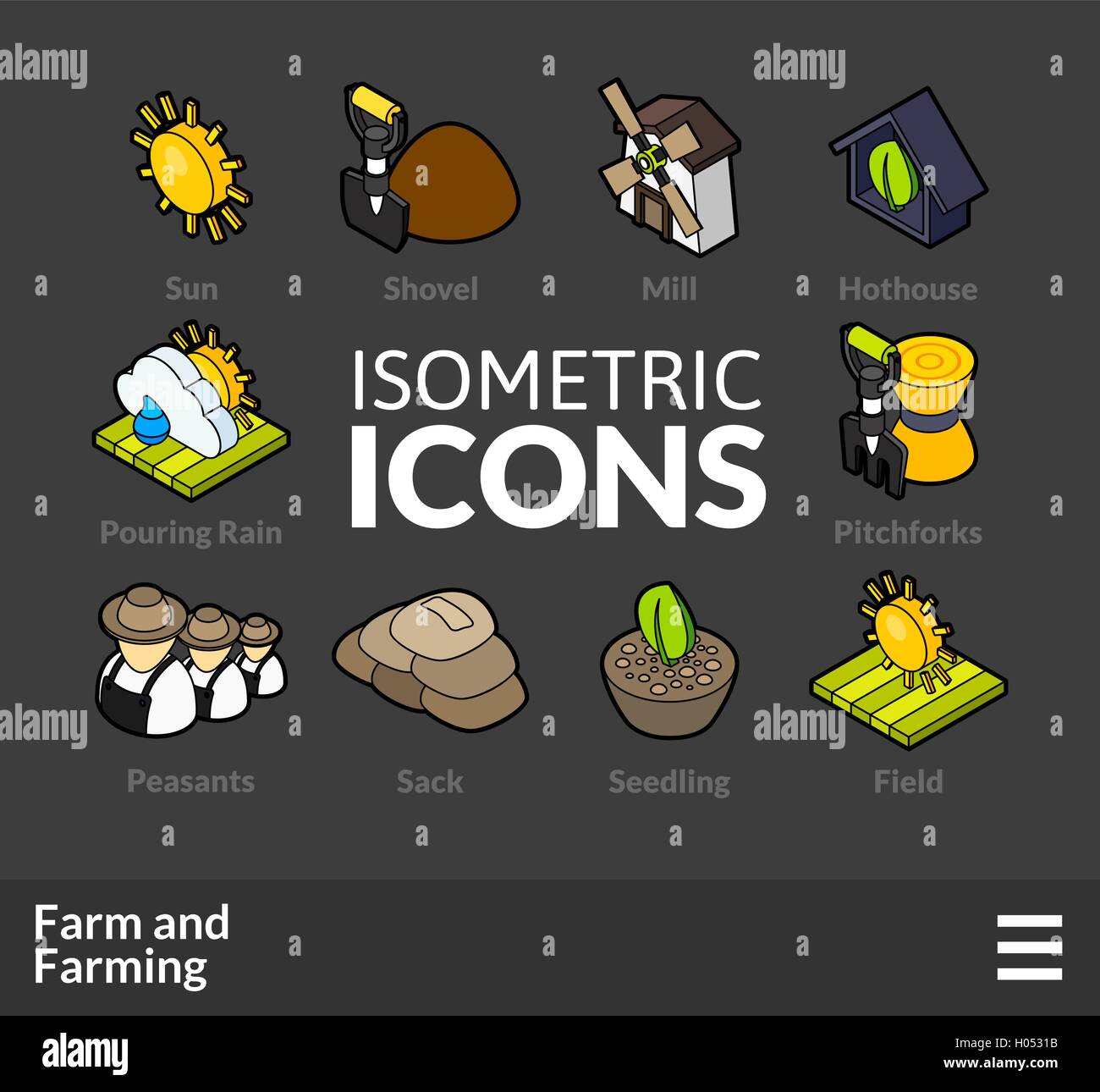 Isometric outline icons set 21 Stock Vector Image & Art - Alamy
