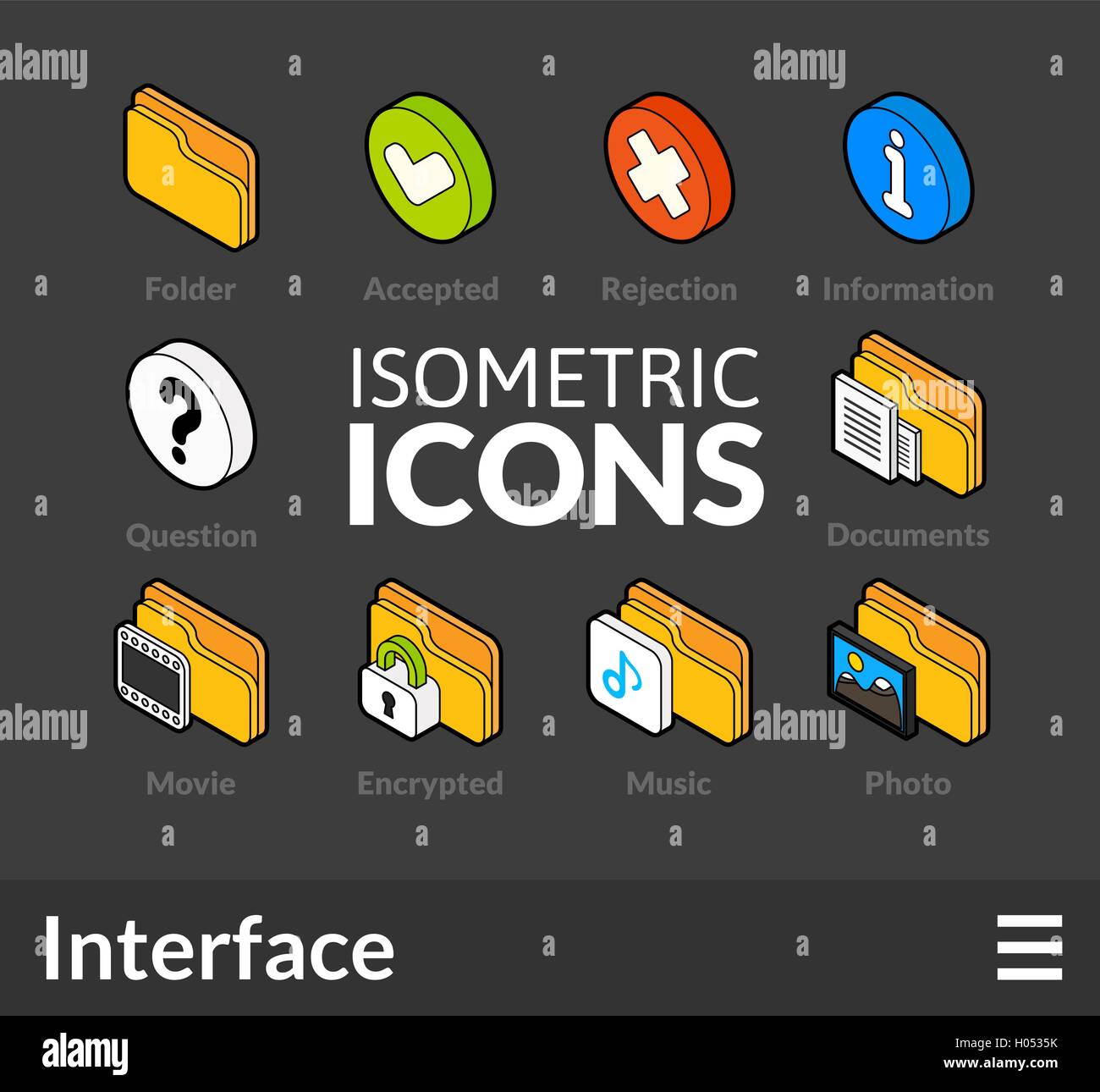 Isometric outline icons set 31 Stock Vector Image & Art - Alamy