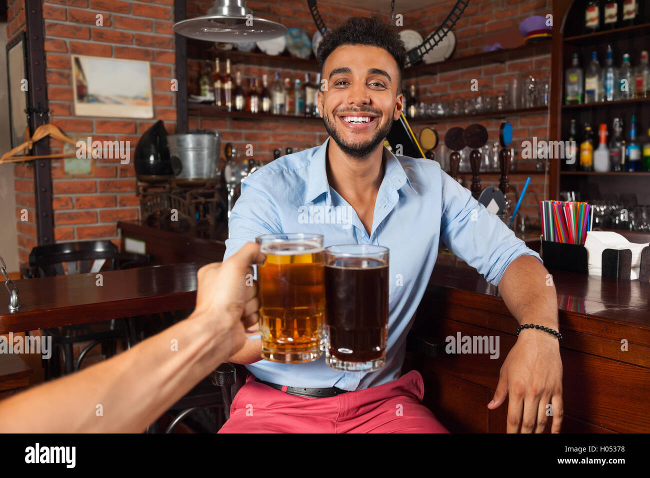 Lager in beer mugs hi-res stock photography and images - Alamy