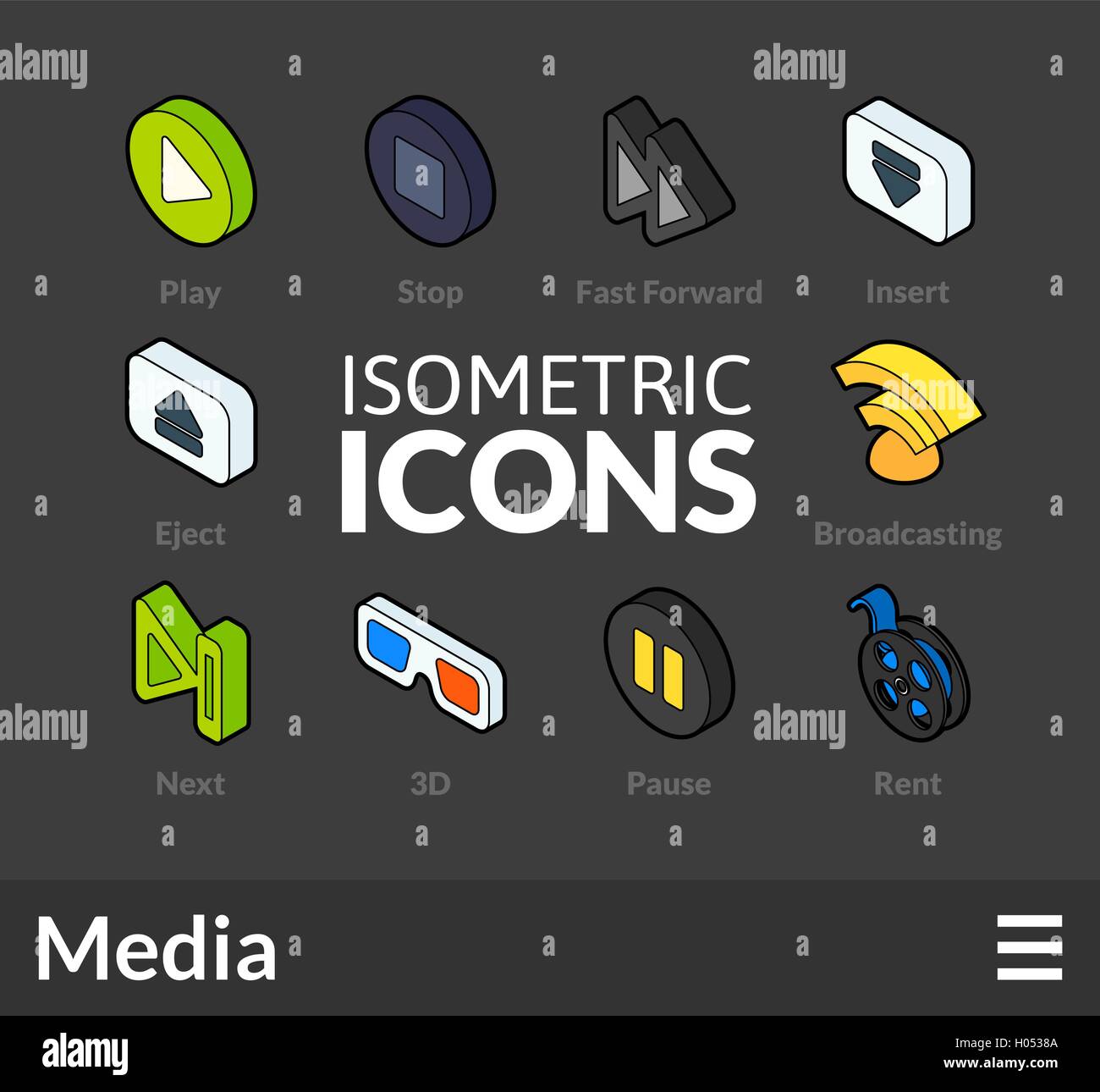 Isometric outline icons set 37 Stock Vector Image & Art - Alamy
