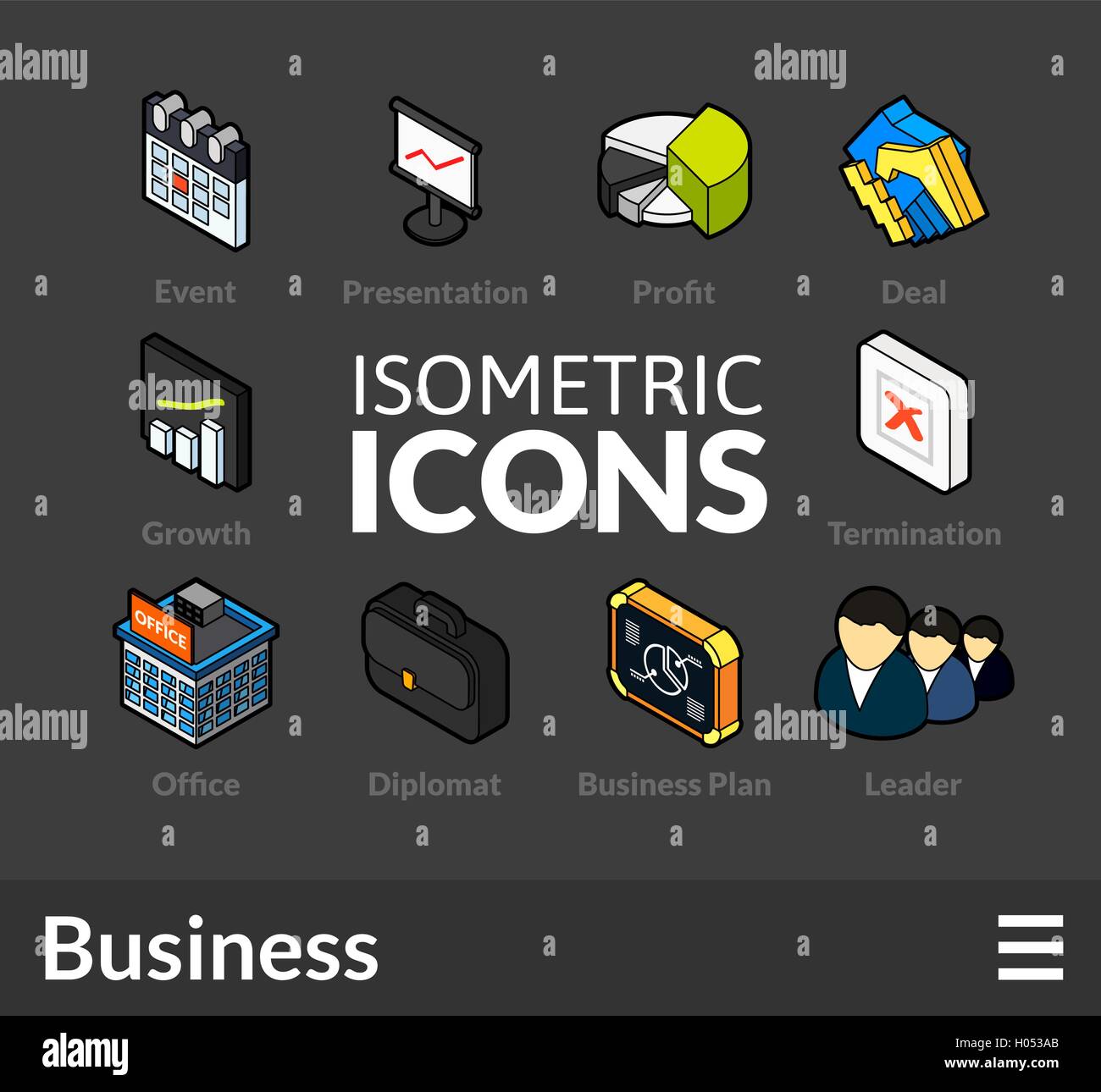 Isometric outline icons set 42 Stock Vector Image & Art - Alamy