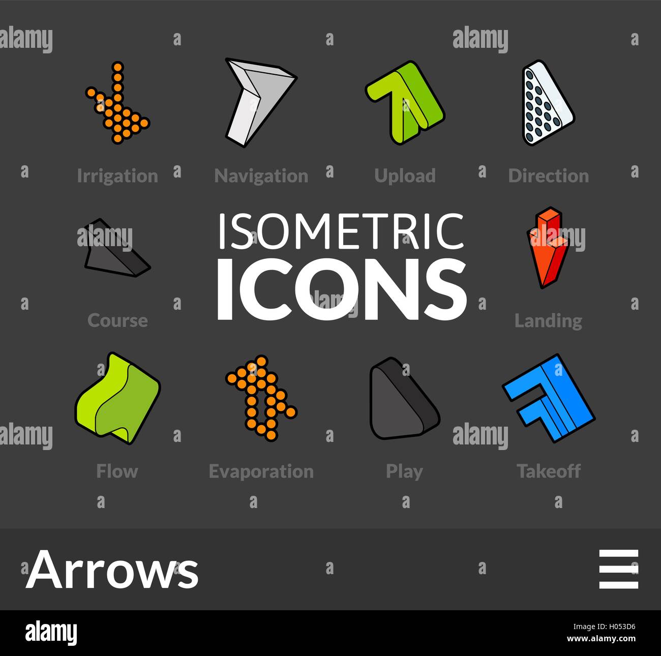 Isometric outline icons set 48 Stock Vector Image & Art - Alamy