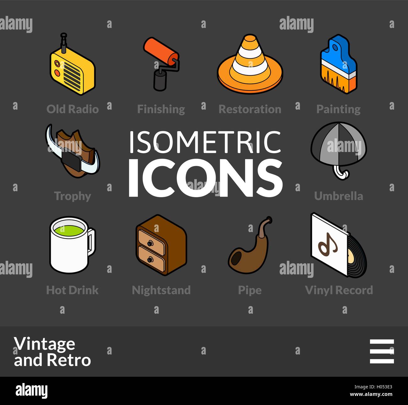 Isometric outline icons set 50 Stock Vector Image & Art - Alamy