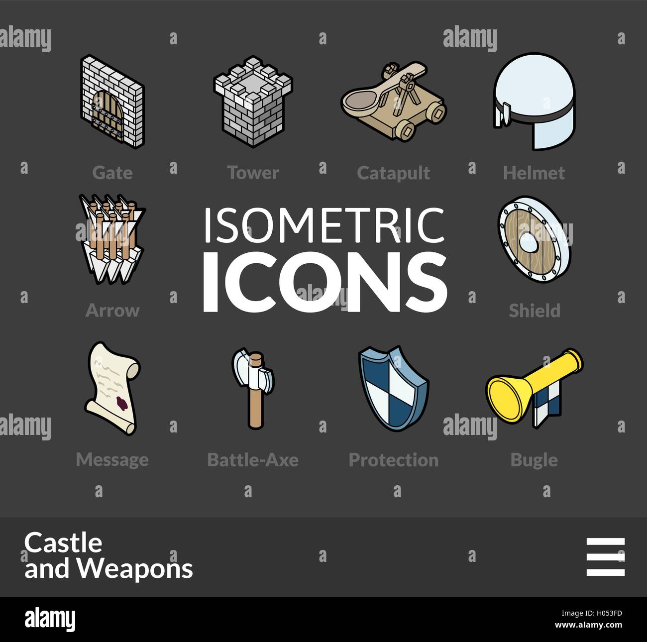 Military shield icon isometric Stock Vector Images - Alamy