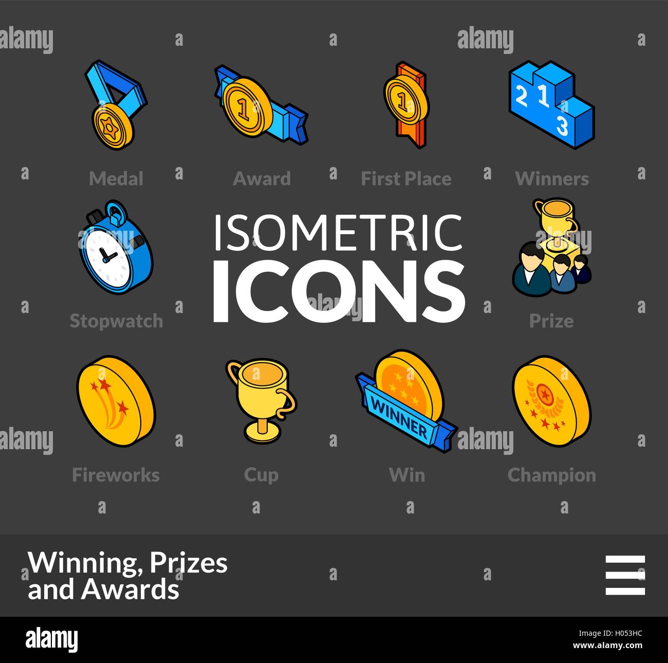 Isometric outline icons set 57 Stock Vector Image & Art - Alamy