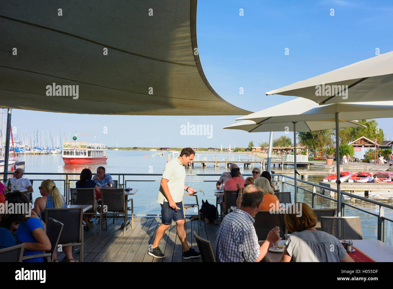 Rust: Neusiedler See (Lake Neusiedl), restaurant, jetty, rental boats ...