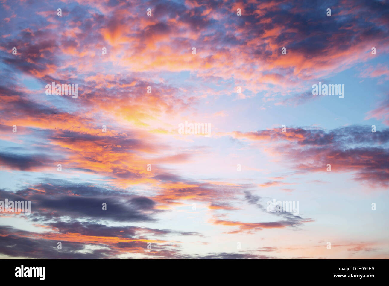 Beautiful multicolored sunset sky with clouds, natural background Stock ...
