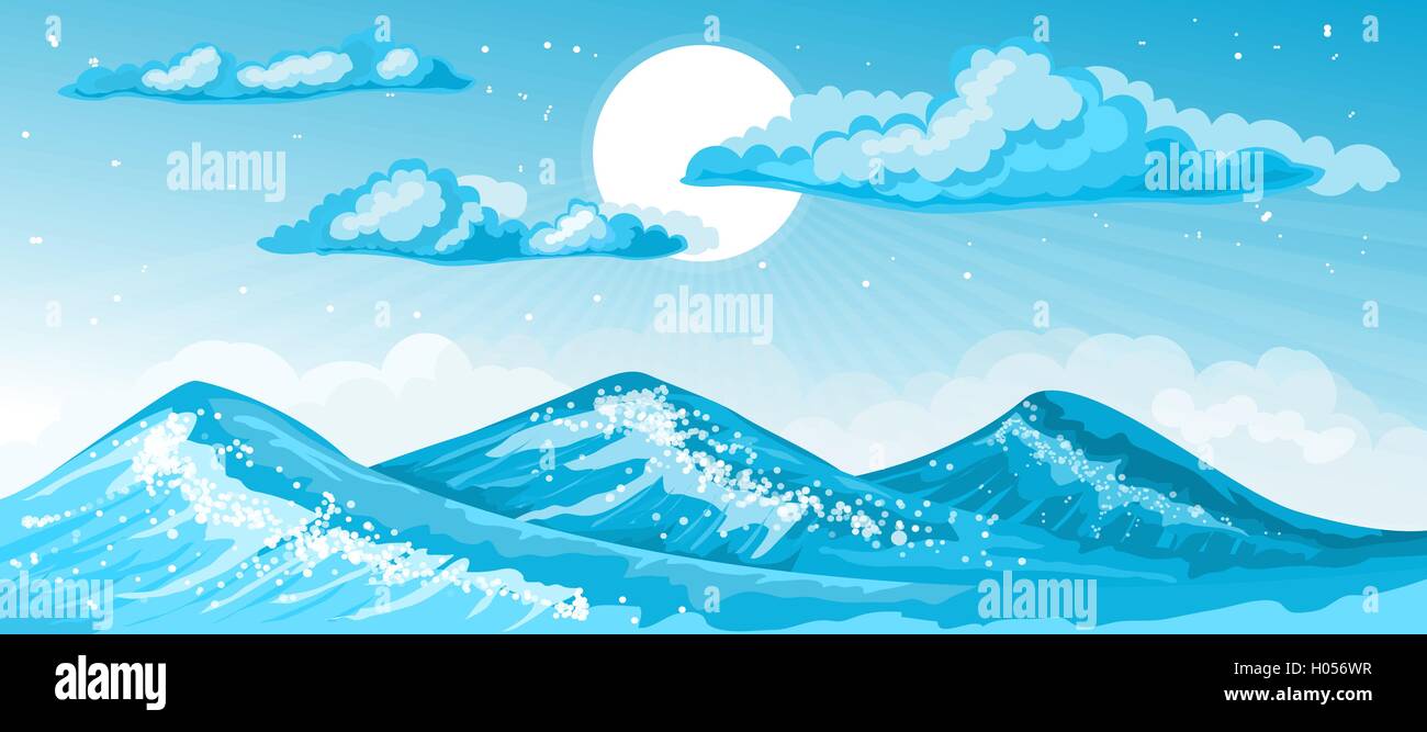 Stormy seascape background Stock Vector Image & Art - Alamy
