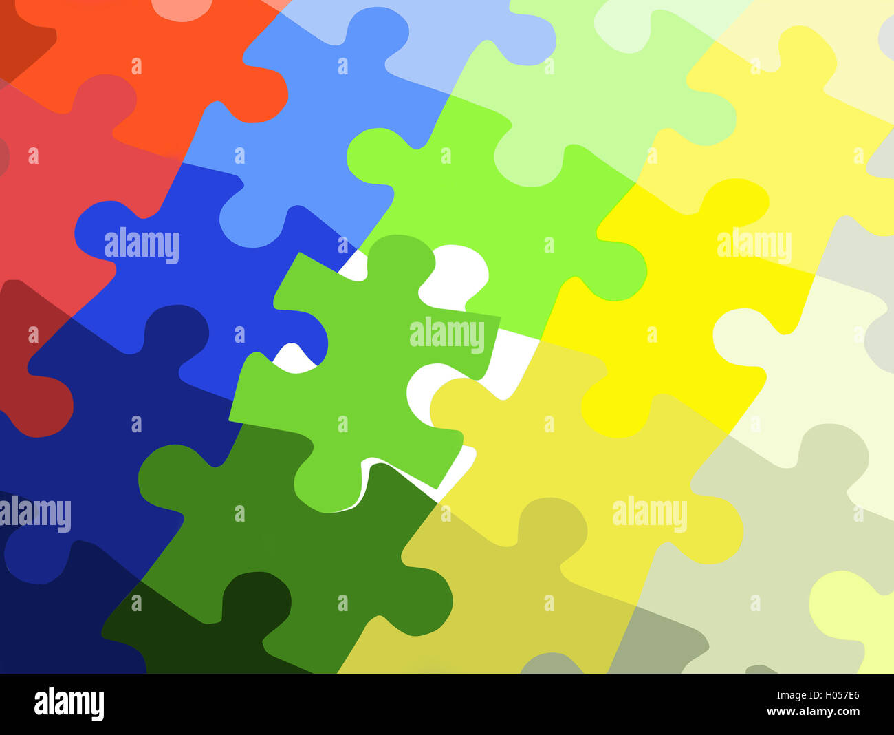 Four pieces puzzle color metaphor hi-res stock photography and images ...