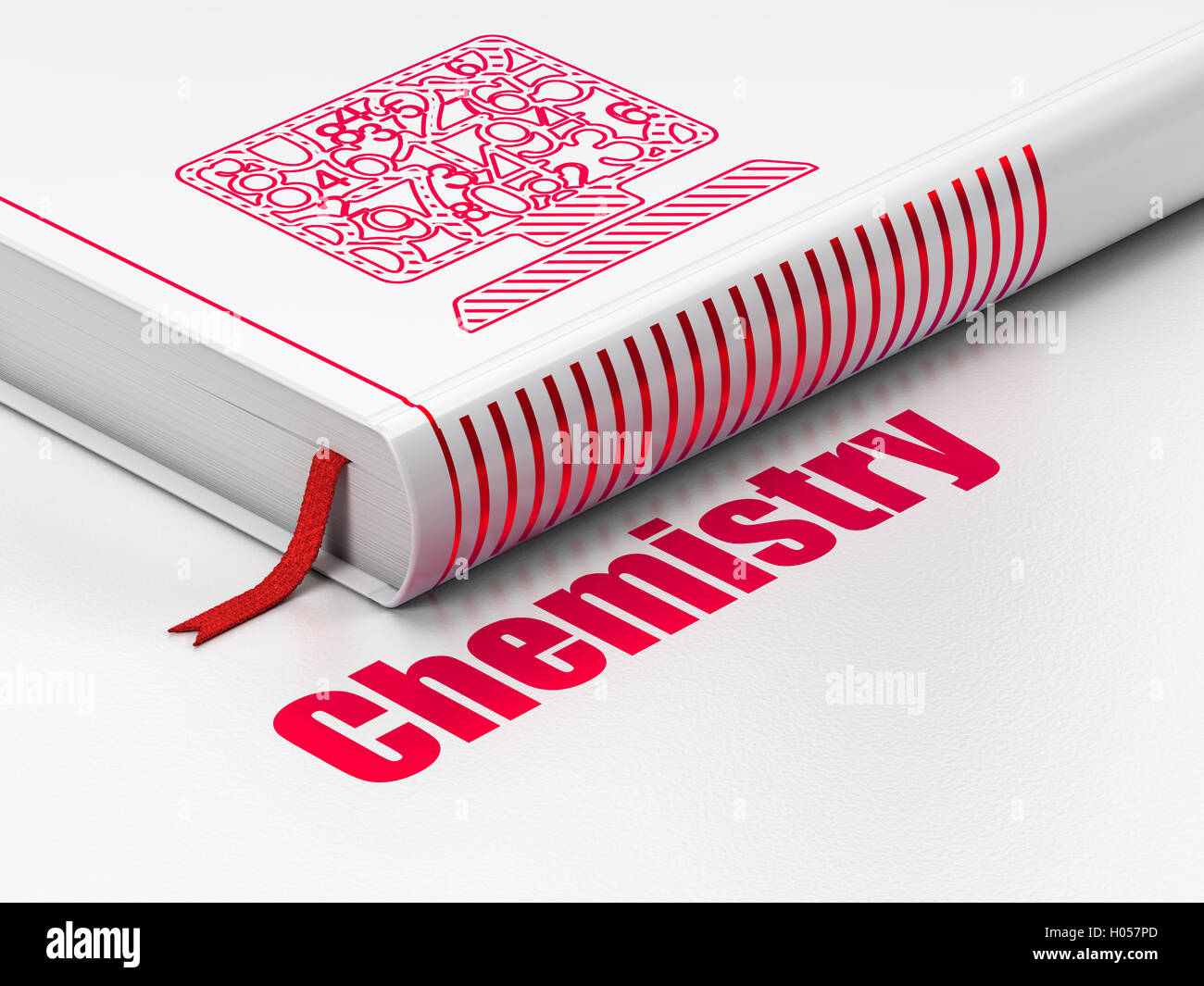 Education concept: book Computer Pc, Chemistry on white background ...
