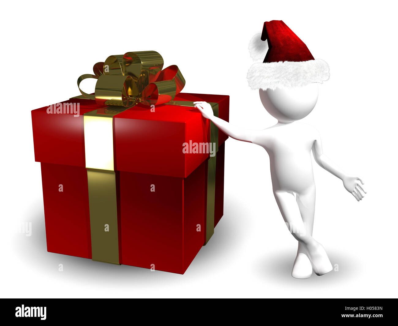 Santa with a gift Stock Photo - Alamy